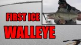 First Ice Walleye! | 2022/2023 Ice Fishing Season is HERE!! | Nodak Angler